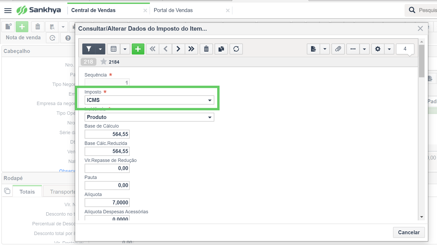 Valor do ICMS relativo ao Fundo de Combate à Pobreza na UF de destino ...