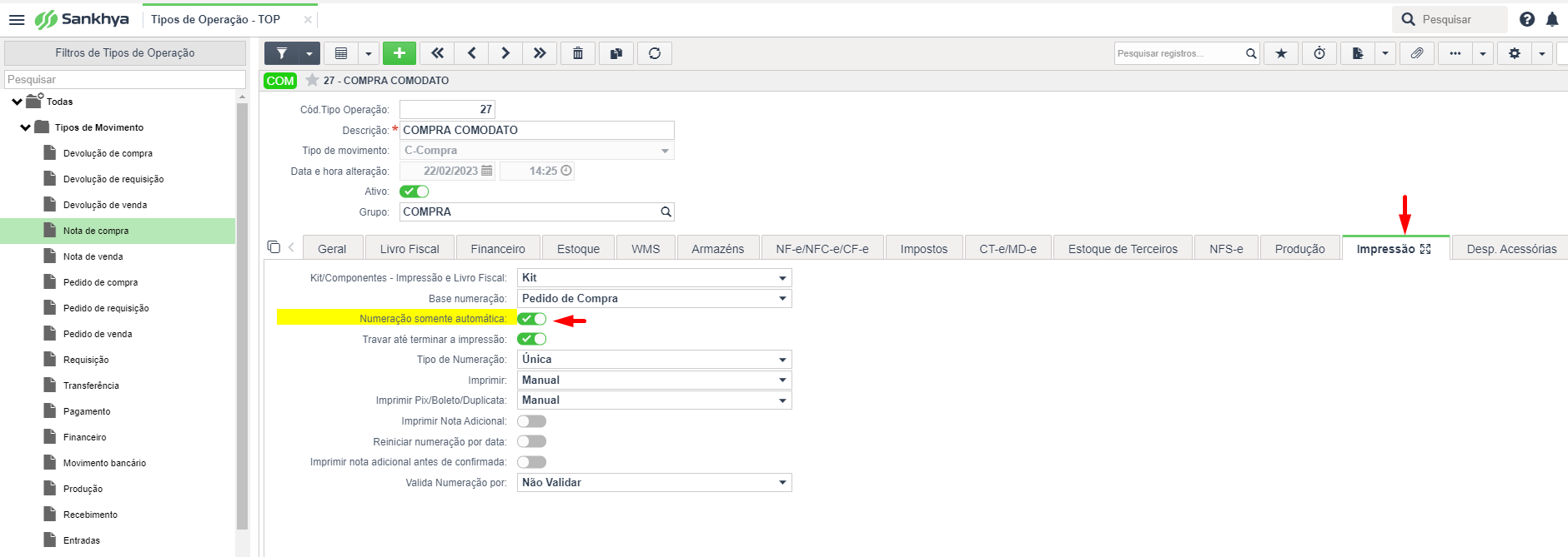 Para TOP Configurada com Modelo de Documento 55 - Nota Fiscal ...