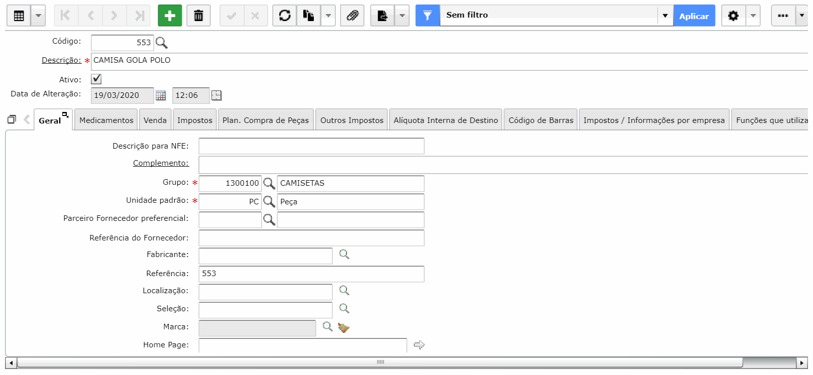 Controle de Produtos por Grade – Sankhya Gestão de Negócios
