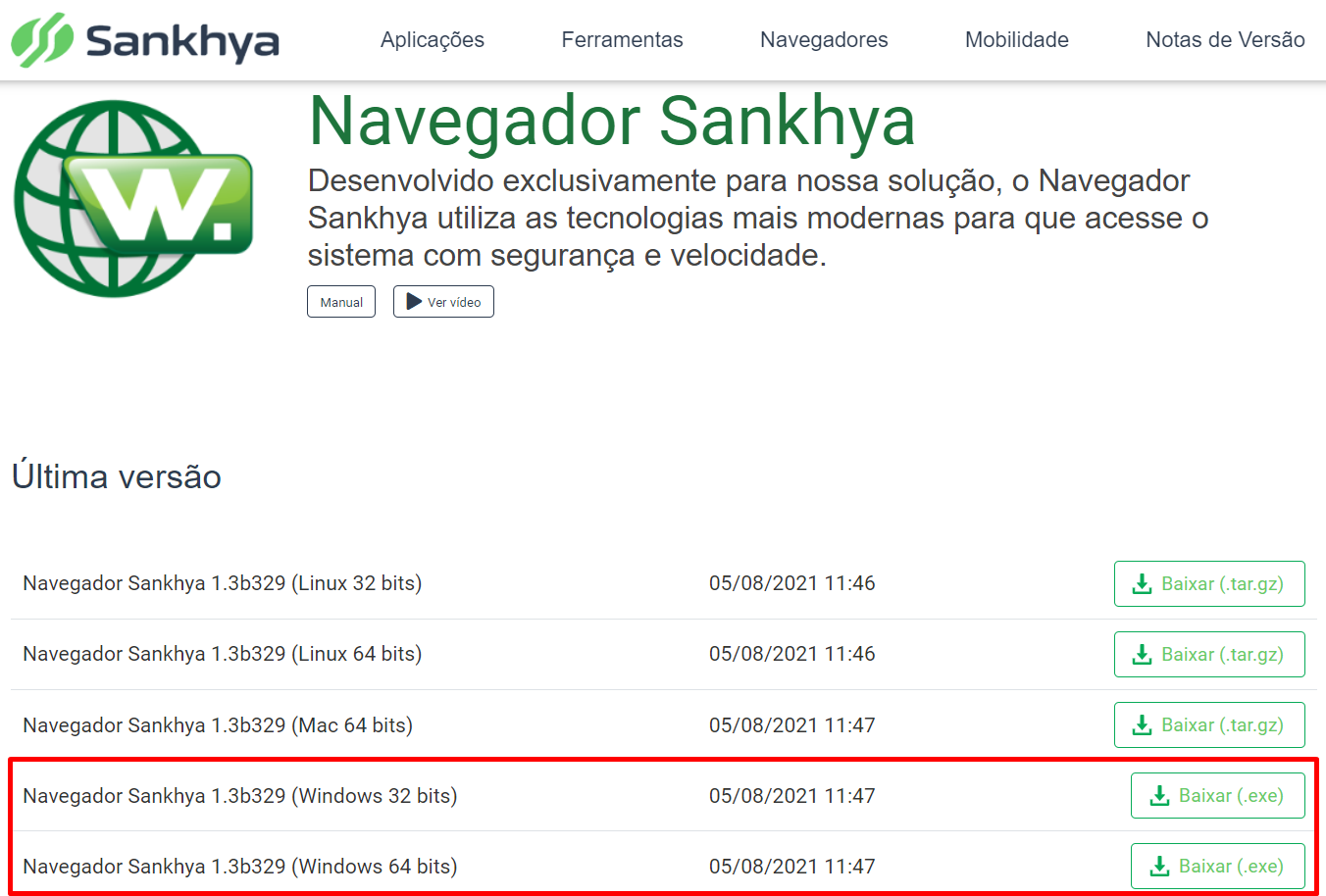 Navegador Sankhya – Sankhya Gestão de Negócios