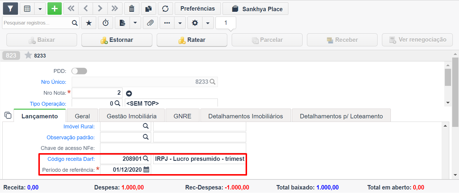 Geração do Arquivo DCTF – Sankhya Gestão de Negócios