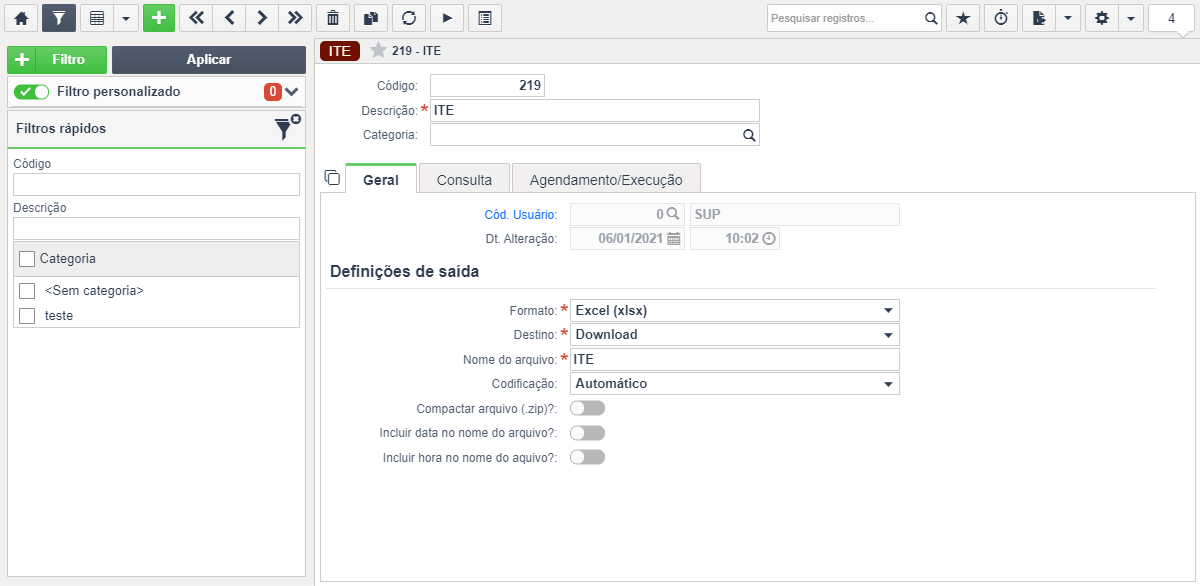 Extrator de Dados – Sankhya Gestão de Negócios